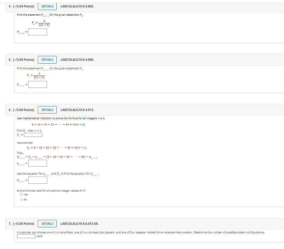 Solved 1. [-/0.31 Points] DETAILS LARCOLALG10 8.7.010. Find | Chegg.com