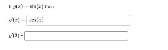 Solved If g(x)=sin(x) g′(x)= | Chegg.com