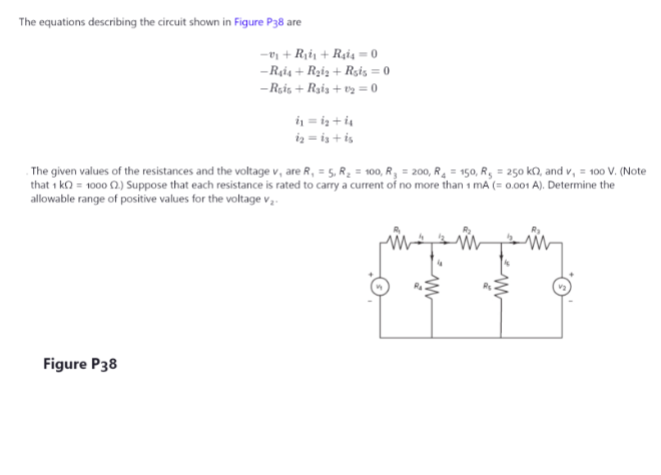 Solved The equations describing the circuit shown in Figure | Chegg.com