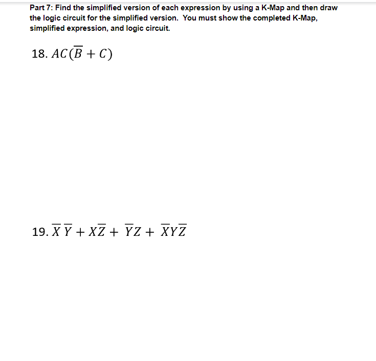 Solved Part 7: Find the simplified version of each | Chegg.com