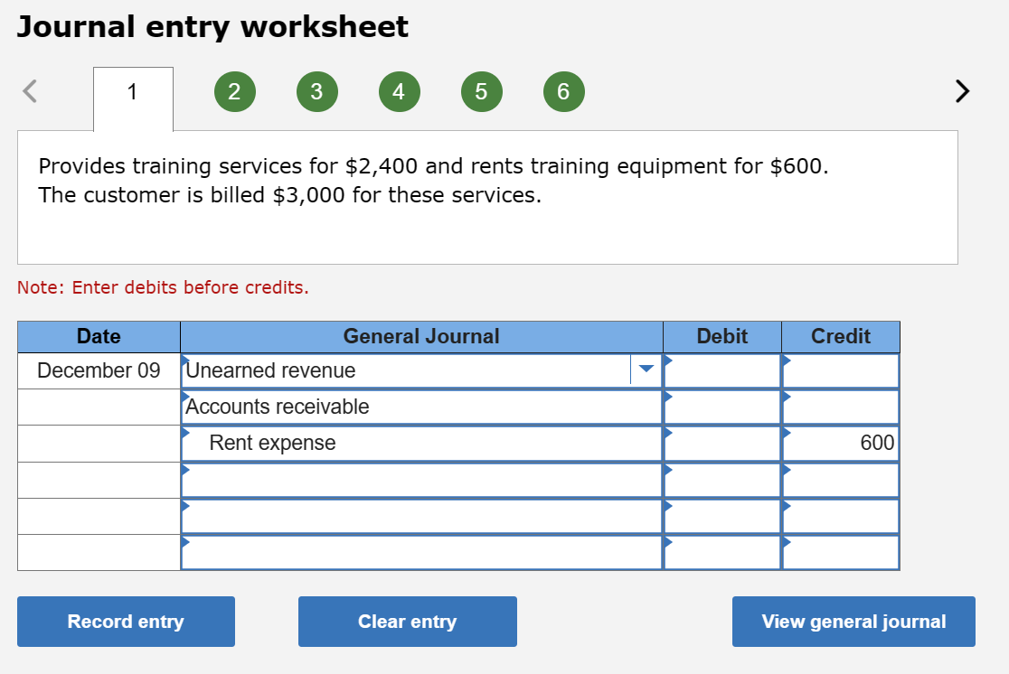 Solved Journal entry worksheet 3 Provides training services | Chegg.com