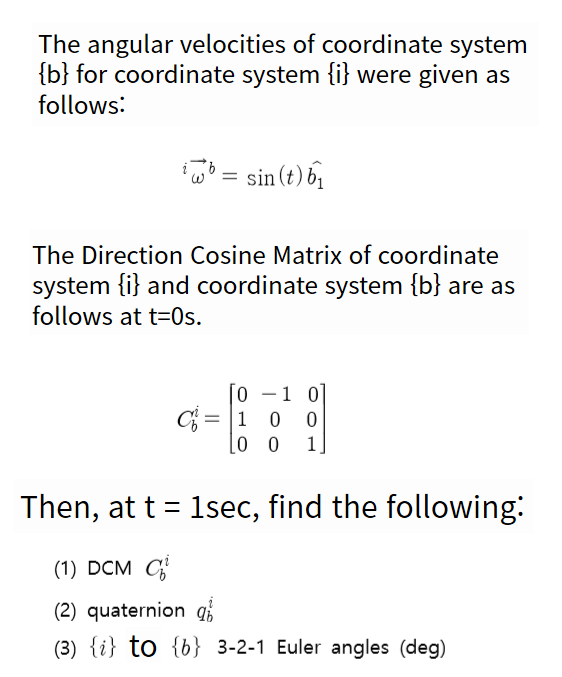 Solved The angular velocities of coordinate system {b} for | Chegg.com