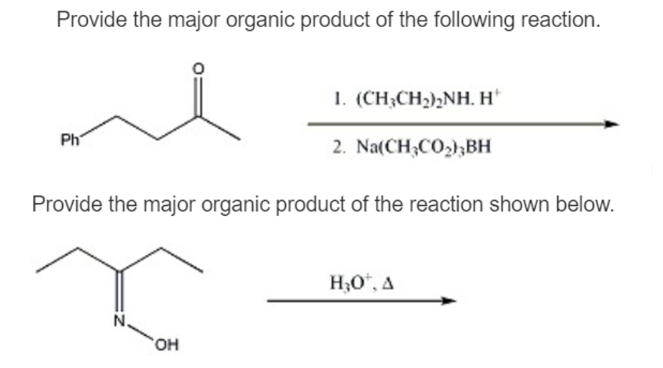 Solved Provide the major organic product of the following | Chegg.com