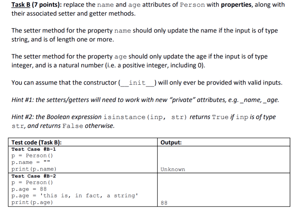 Solved You are required to define a class named Person, | Chegg.com