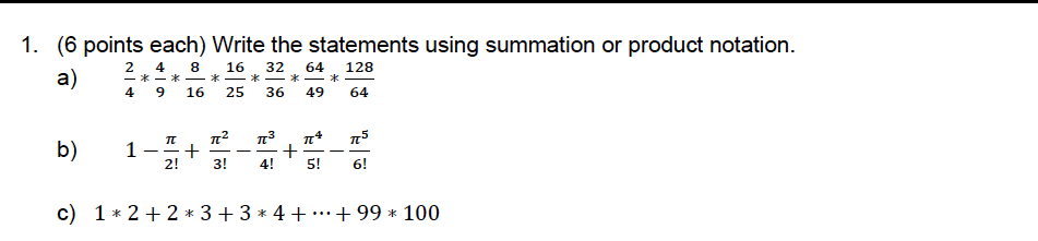 Solved 1. (6 points each) Write the statements using | Chegg.com