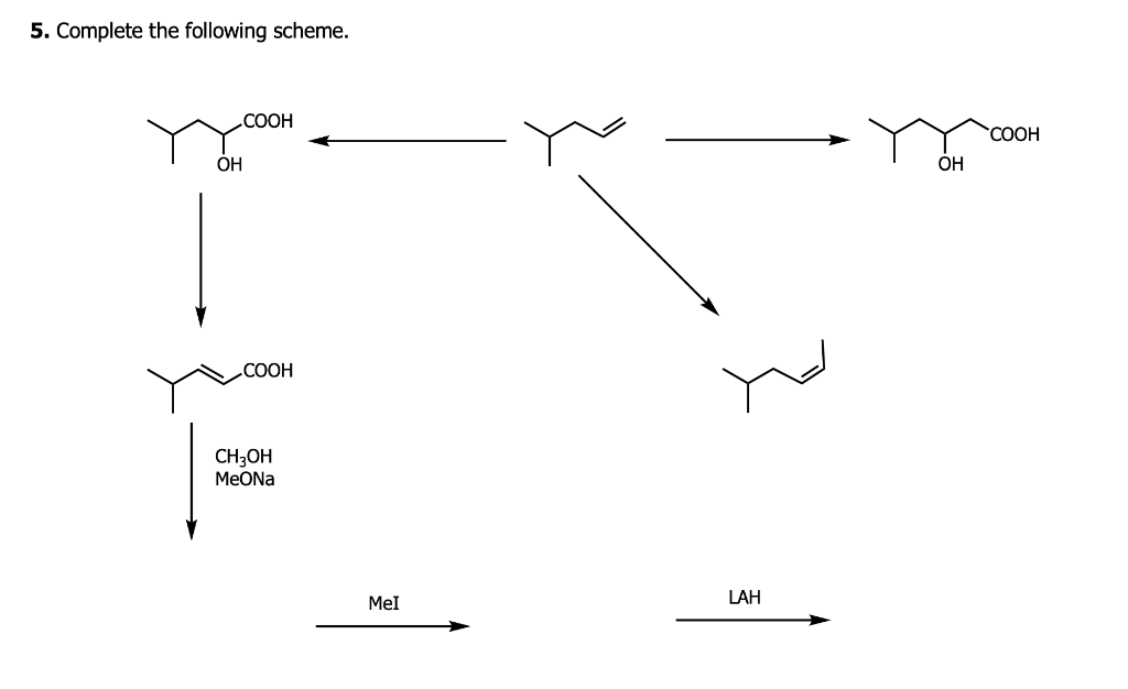 Solved 5. Complete the following scheme. | Chegg.com