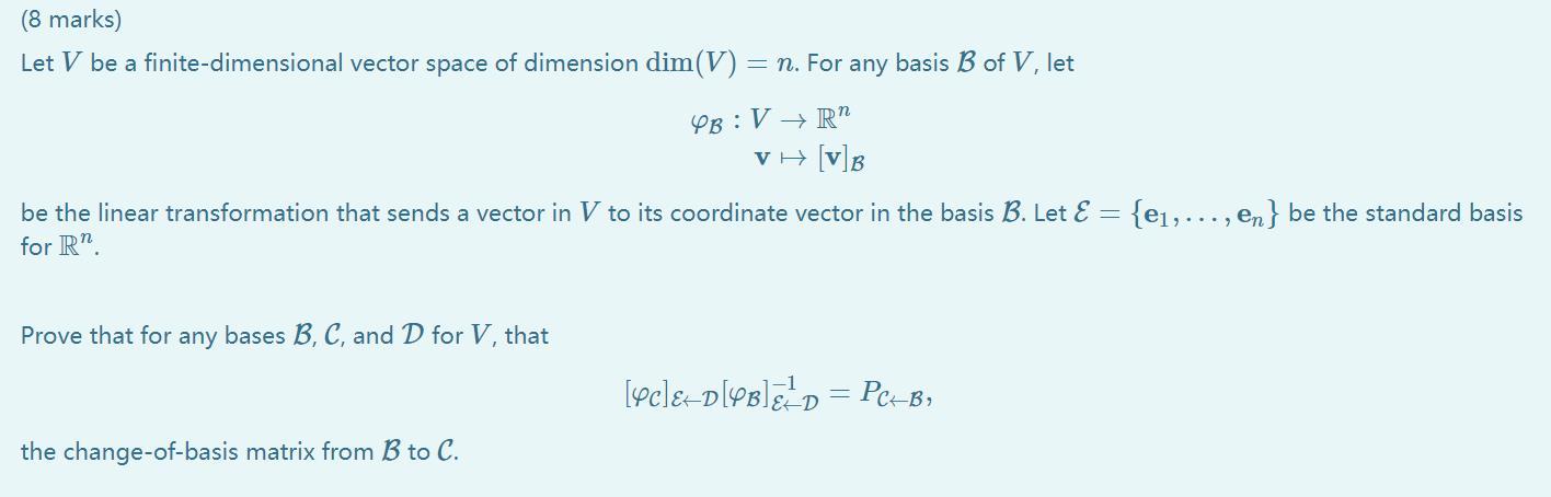 Solved Let V be a finite-dimensional vector space of | Chegg.com