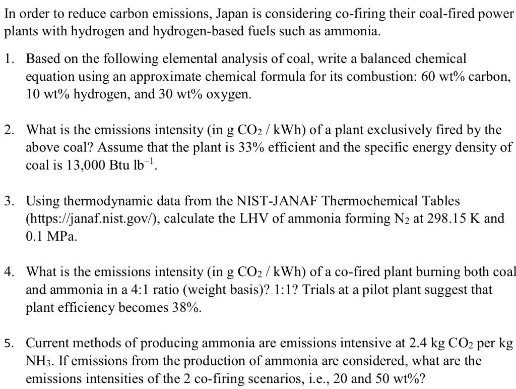 Solved In order to reduce carbon emissions, Japan is | Chegg.com