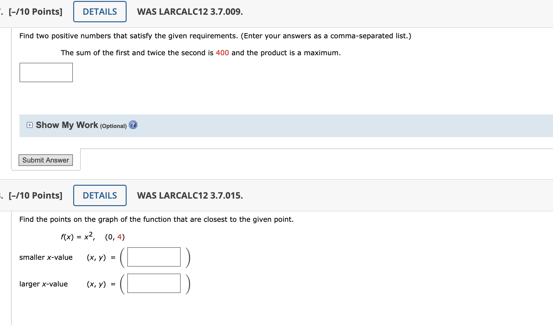 Solved Find two positive numbers that satisfy the given | Chegg.com