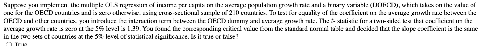 Solved Suppose you implement the multiple OLS regression of | Chegg.com