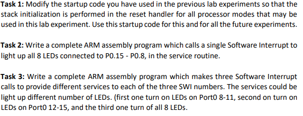 The start up code from previous lab is as follows: | Chegg.com