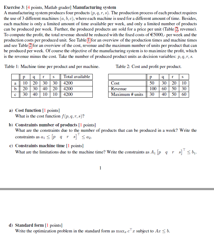 Solved Exercise 3 4 Points Matlab Grader Manufacturing 3199