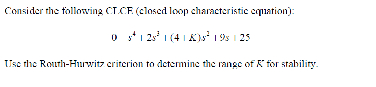 Solved Consider the following CLCE (closed loop | Chegg.com