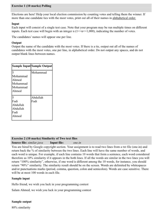 Solved Exercise 1 (10 marks) Polling Elections are here! | Chegg.com
