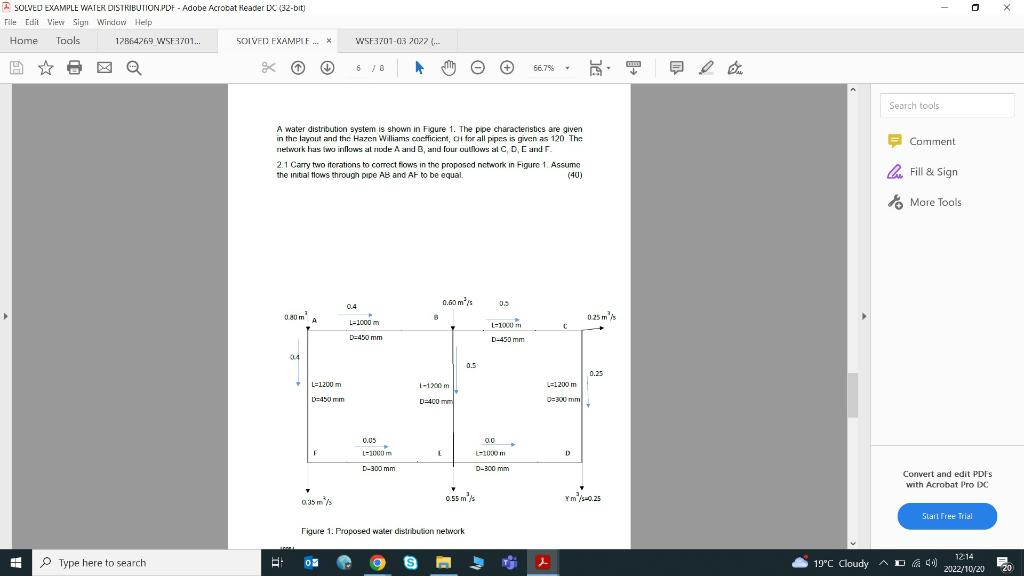 Solved A. SOLVEU EXAMPLE WAIER DISTFIBUIION.PDF - Adobe | Chegg.com