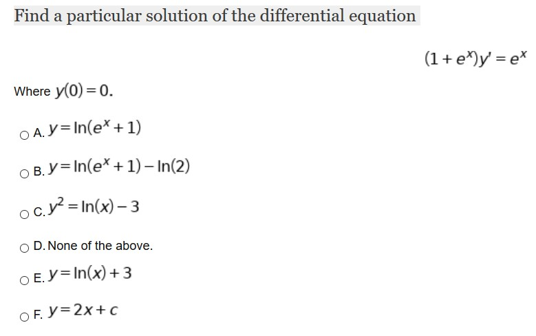 Solved Find a particular solution of the differential | Chegg.com