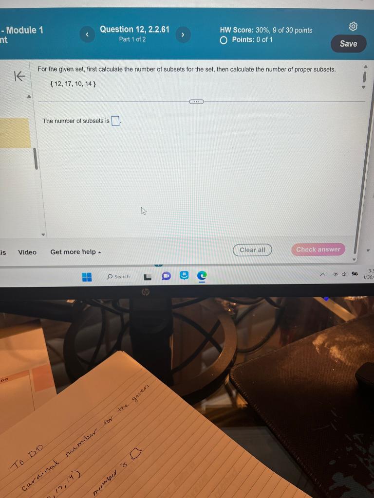 Solved For the given set, first calculate the number of | Chegg.com