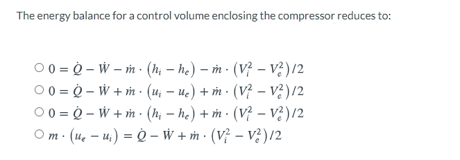 Solved The energy balance for a control volume enclosing the | Chegg.com