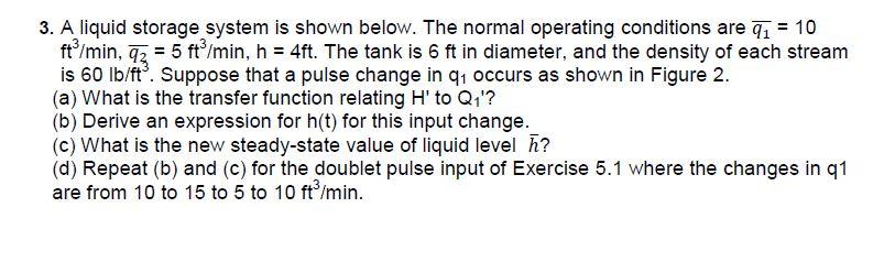 Solved 3. A liquid storage system is shown below. The normal | Chegg.com