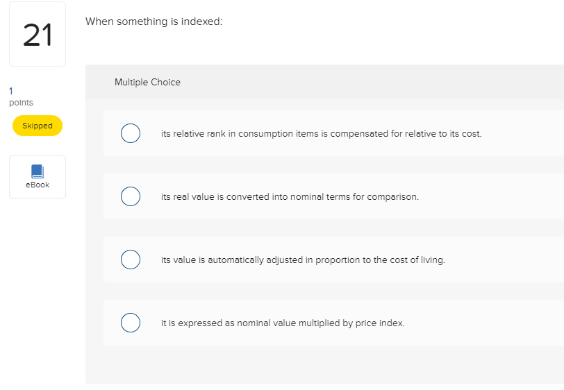Solved When something is indexed: Multiple Choice points | Chegg.com