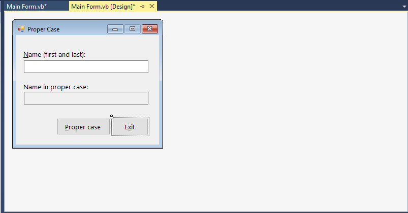 Solved Main Form.vb* X Main Form.vb [Design] VE Proper Case | Chegg.com