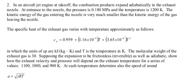 Solved 2. In an aircraft jet engine at takeoff, the | Chegg.com
