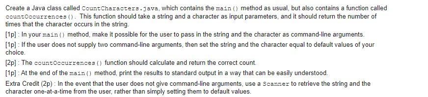 Solved Create a Java class called CountCharacters.java, | Chegg.com