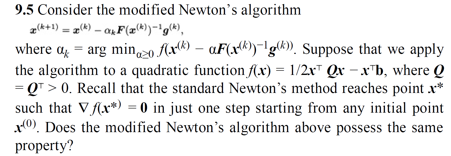 9.5 Consider the modified Newton's algorithm | Chegg.com