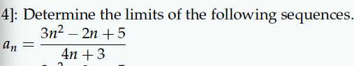 Solved 4]: Determine the limits of the following sequences. | Chegg.com