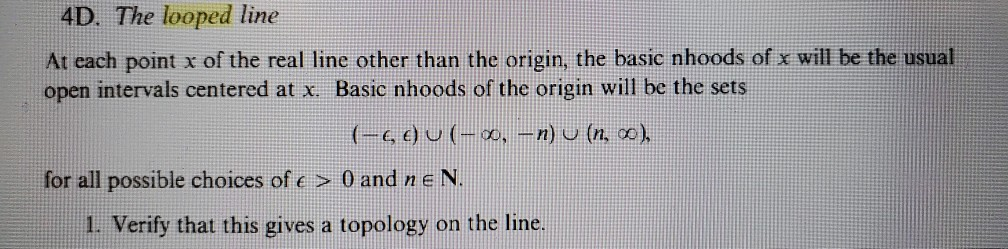 Solved 4D. The looped line At each point x of the real line | Chegg.com