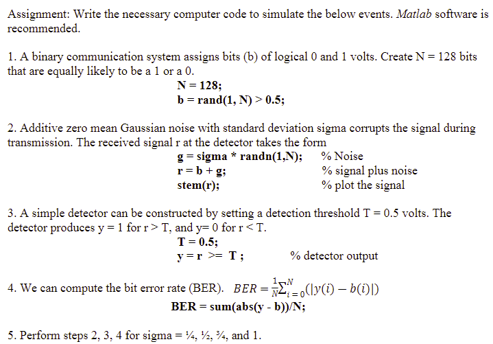 Solved Assignment: Write the necessary computer code to | Chegg.com