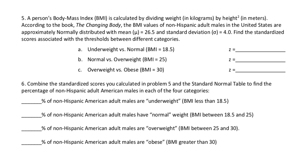 Solved 5. A person's Body-Mass Index (BMI) is calculated by | Chegg.com