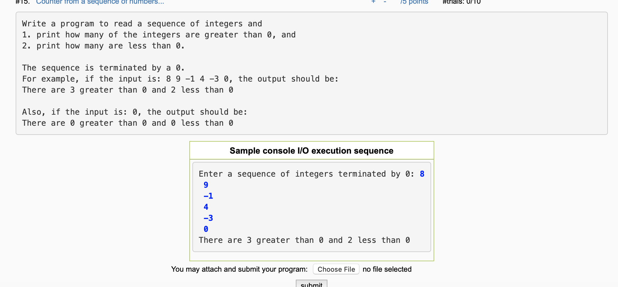 Solved #15. Counter from a sequence of numbers... + - 15 | Chegg.com