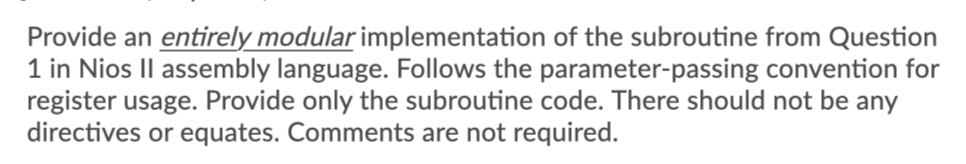 Solved Question 1 (5 points) Consider a subroutine Line | Chegg.com