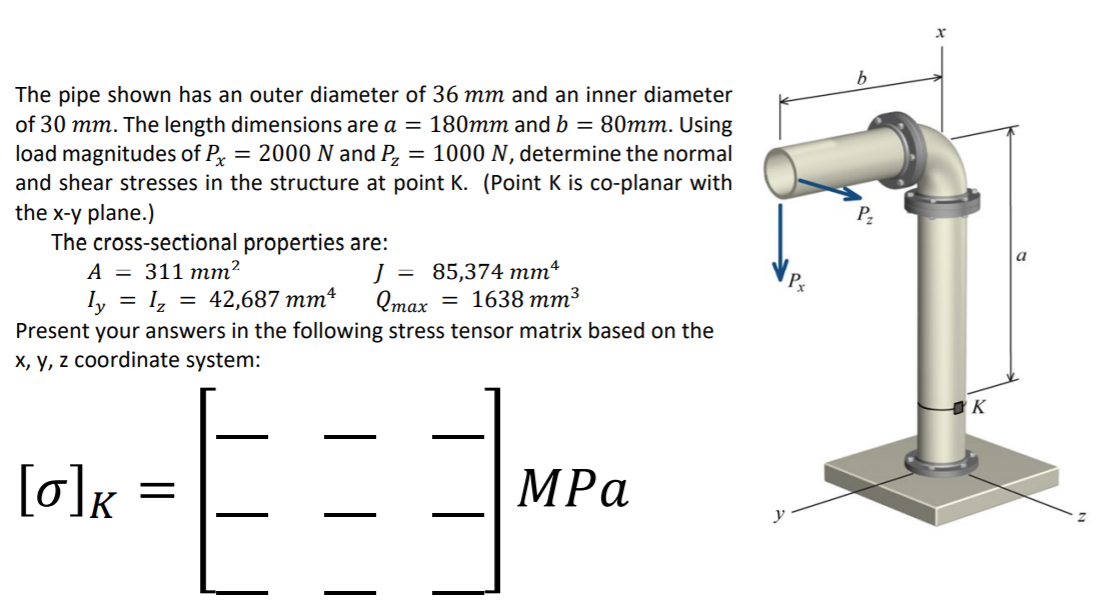 Solved b The pipe shown has an outer diameter of 36 mm and | Chegg.com