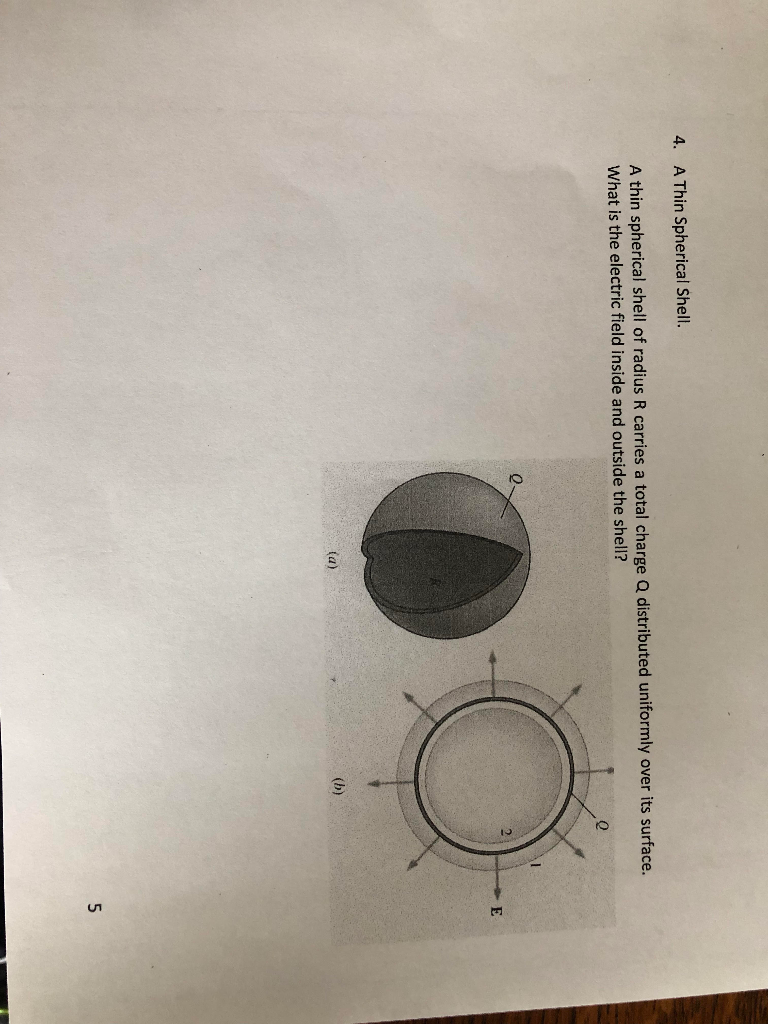 Solved 4. A Thin Spherical Shell. A thin spherical shell of | Chegg.com