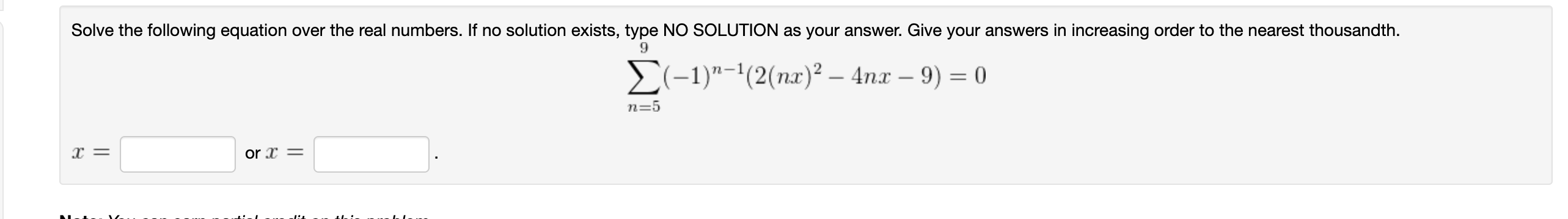 Solved Solve the following equation over the real numbers. | Chegg.com