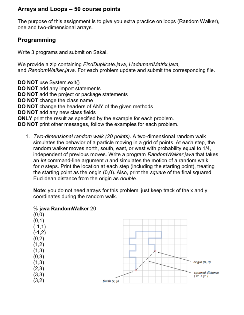 Solved Arrays and Loops - 50 course points The purpose of | Chegg.com