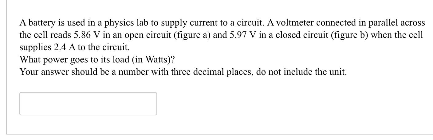 Solved A battery is used in a physics lab to supply current | Chegg.com