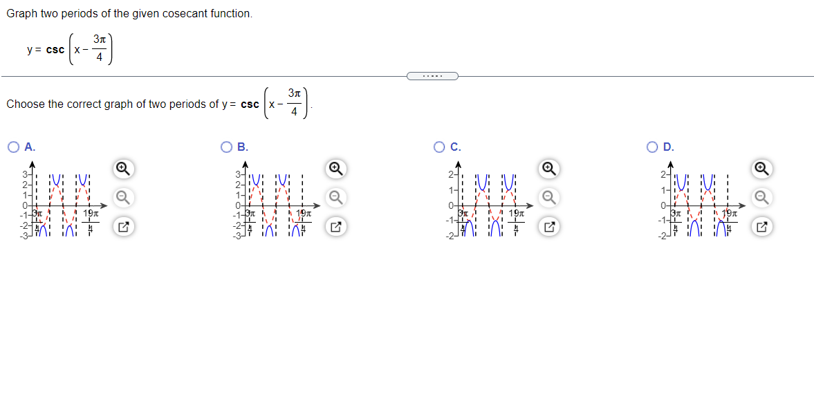 Solved Graph two periods of the given tangent function. 1 y= | Chegg.com