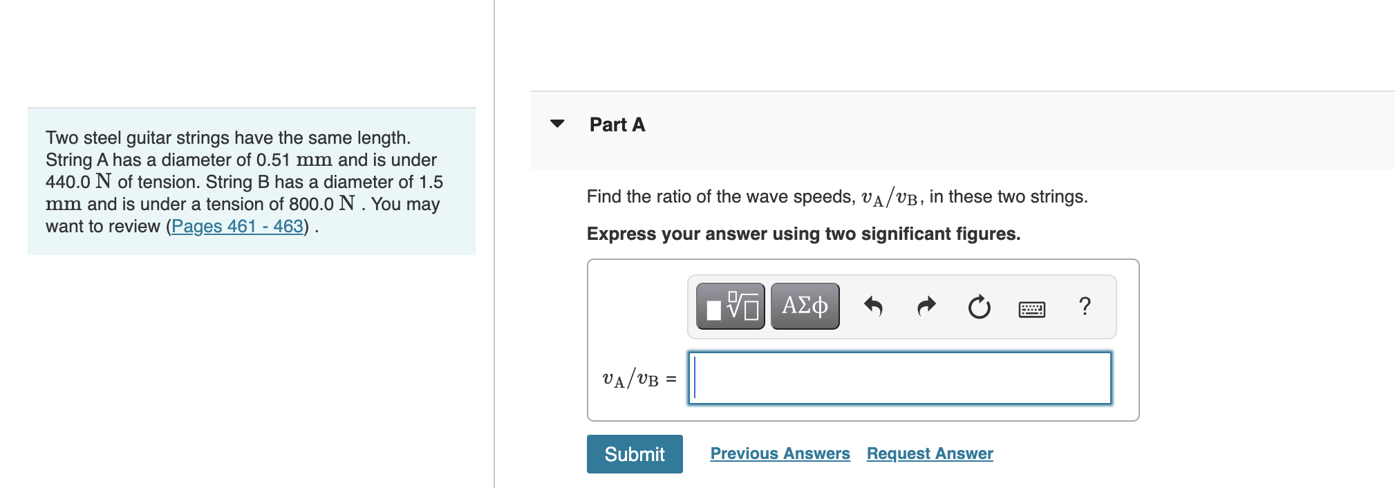 Solved Part A Two steel guitar strings have the same length. | Chegg.com