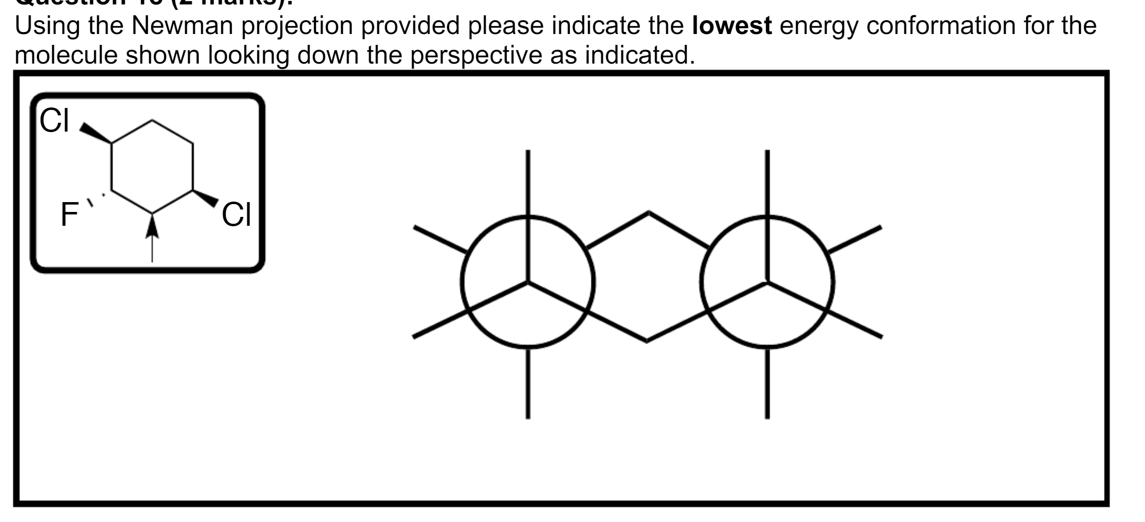 Solved Using the Newman projection provided please indicate | Chegg.com
