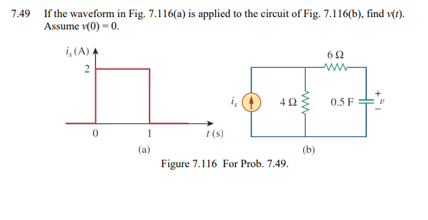 Solved .49 If the waveform in Fig. 7.116(a) is applied to | Chegg.com