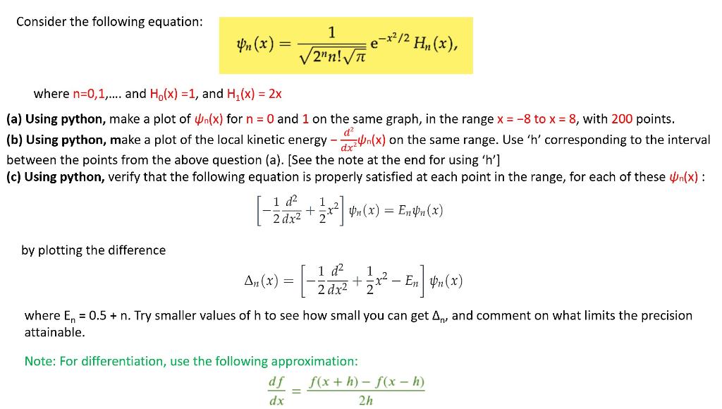 Solved Consider the following equation: | Chegg.com