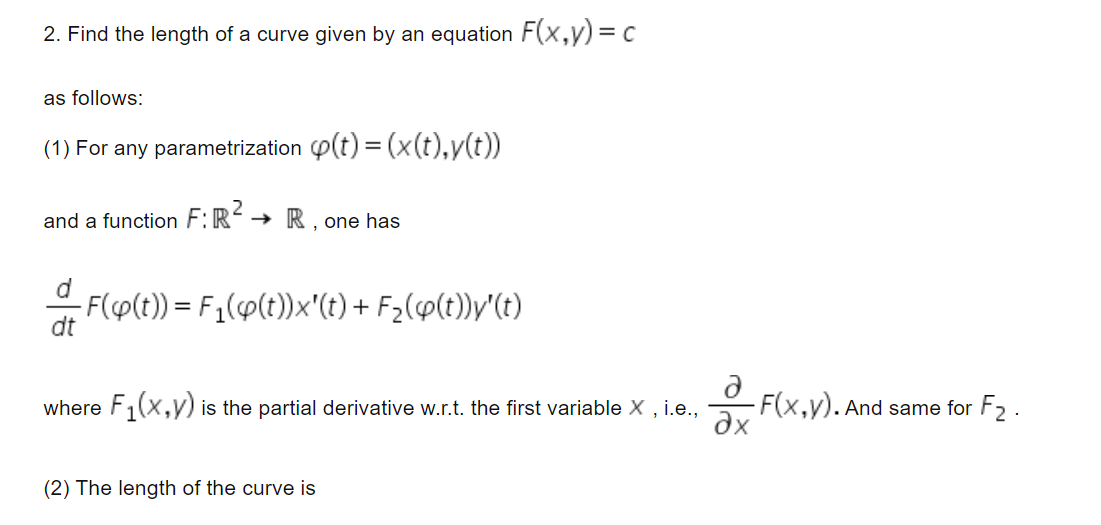 Solved 2. Find the length of a curve given by an equation as | Chegg.com