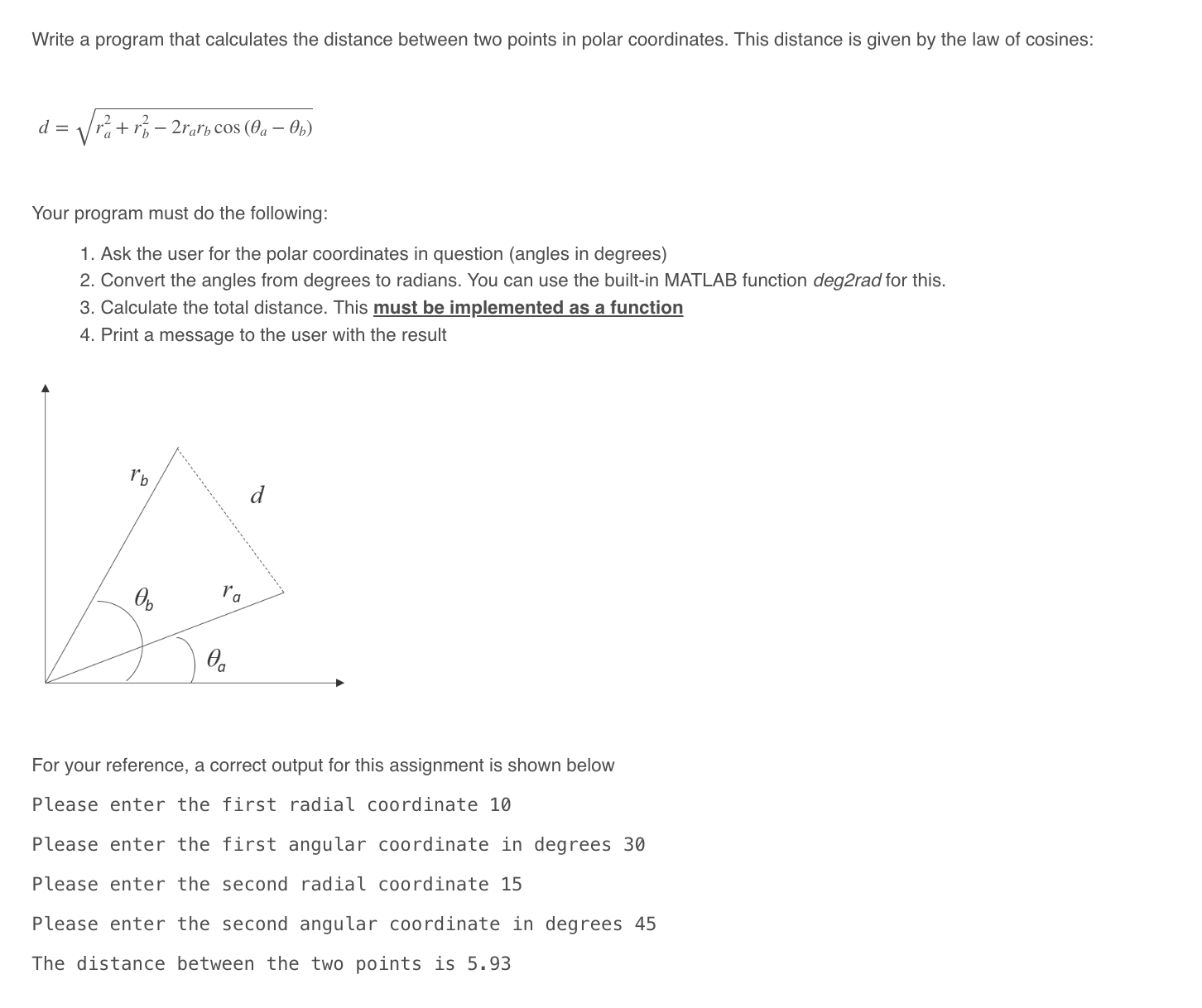 Solved Write a program that calculates the distance between | Chegg.com