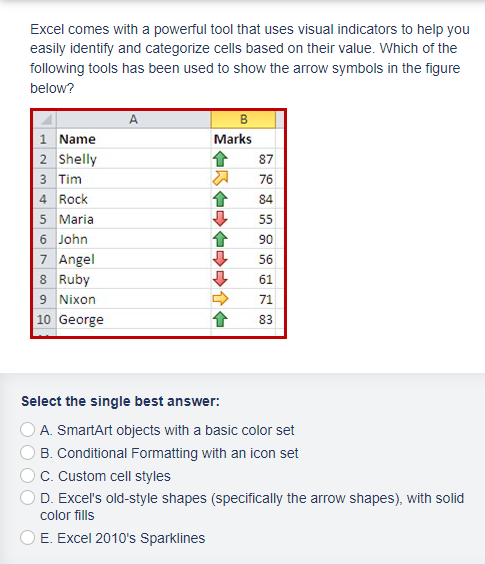 Solved Excel comes with a powerful tool that uses visual | Chegg.com