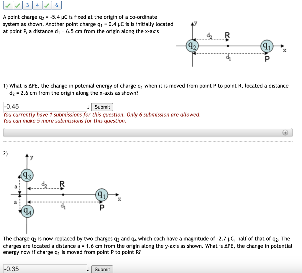 Solved A point charge q2=−5.4μC is fixed at the origin of a | Chegg.com