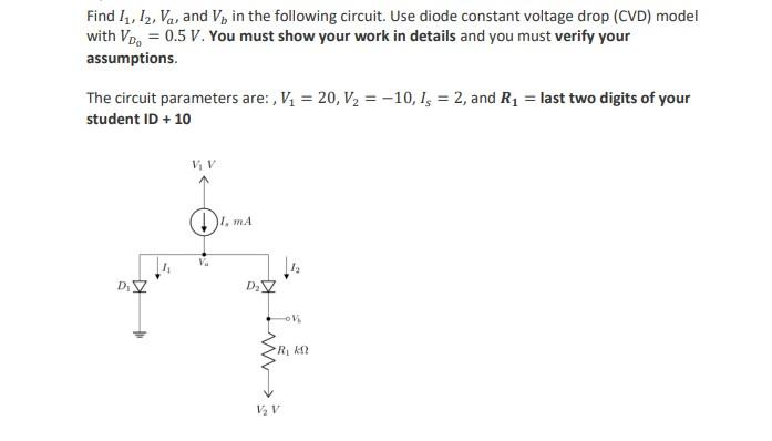 Solved Find I1,I2,Va, and Vb in the following circuit. Use | Chegg.com