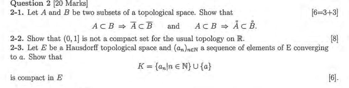 Solved Question 2[20 Marks ] 2-1. Let A and B be two subsets | Chegg.com